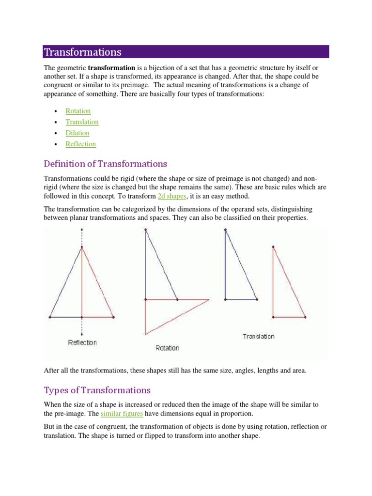 Transformation 3 | PDF | Shape | Geometry
