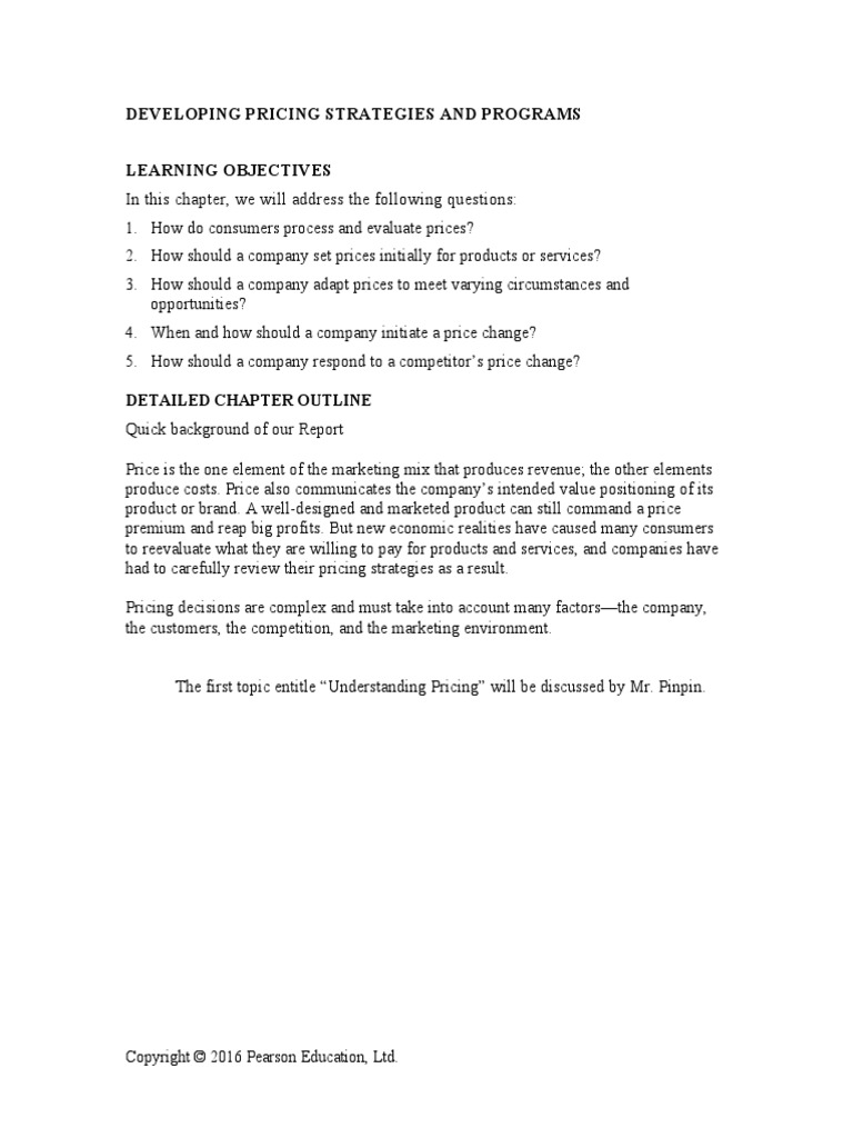 Chapter 16 Developing Pricing Strategies and Programs | PDF | Elasticity (Economics) | Demand