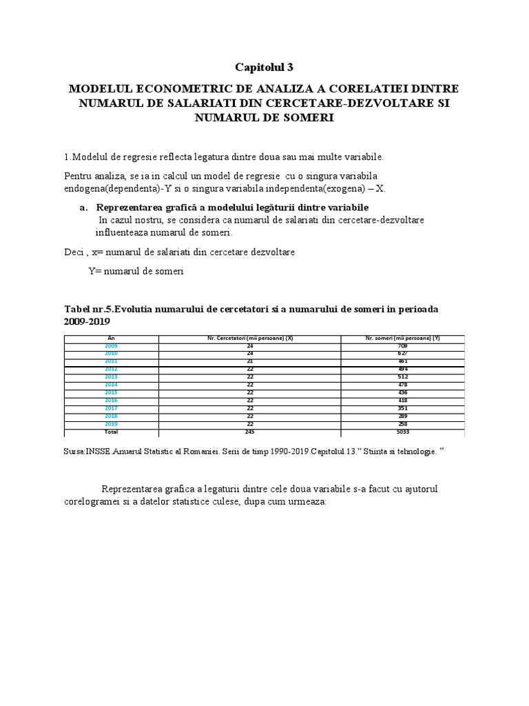 Modelul Econometric | PDF