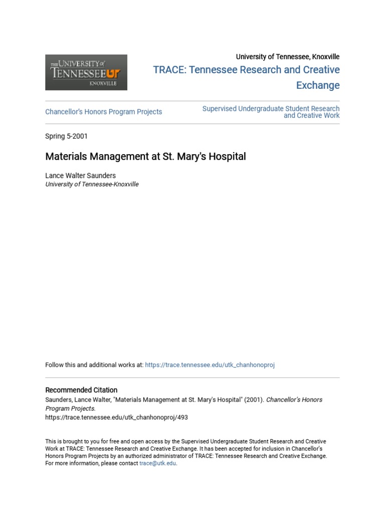 Optimizing Materials Management at St. Mary's | PDF | Inventory | Hospital