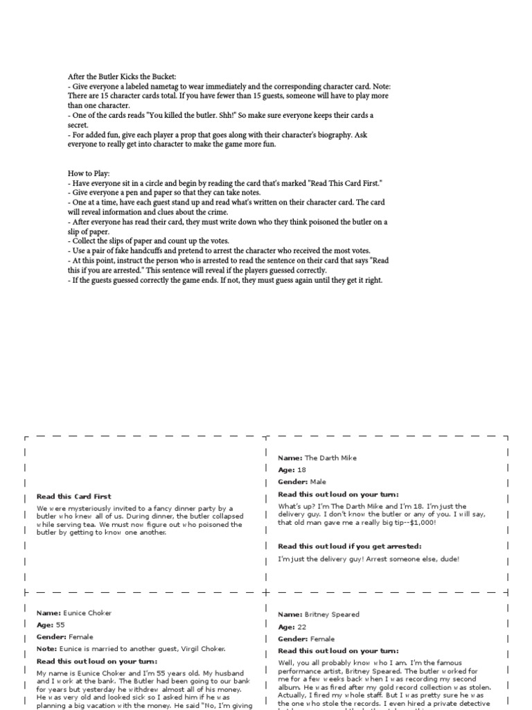 Murder Mystery Card | PDF