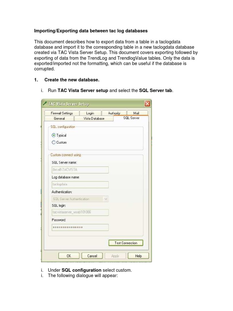Data Transfer for TAC Log Databases | PDF | Databases | Microsoft Sql ...