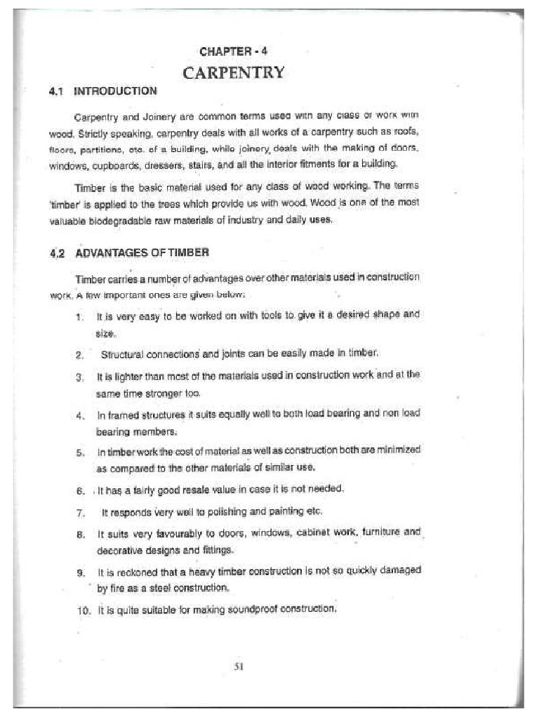 Carpentry Notes 1 | PDF