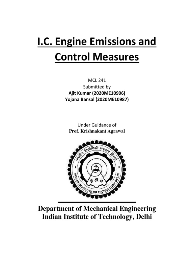 IC Engine Emissions Control Measures | PDF | Exhaust Gas | N Ox