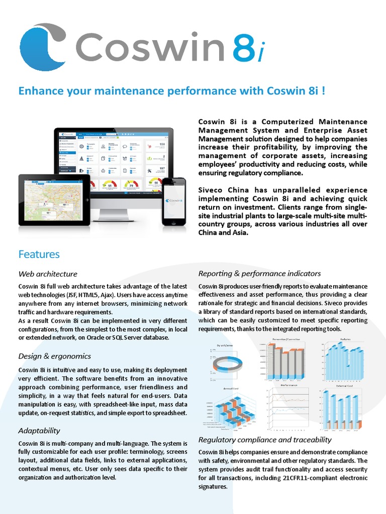 Coswin 8i Brochure en Rev 2 | PDF | Software As A Service | Cloud Computing