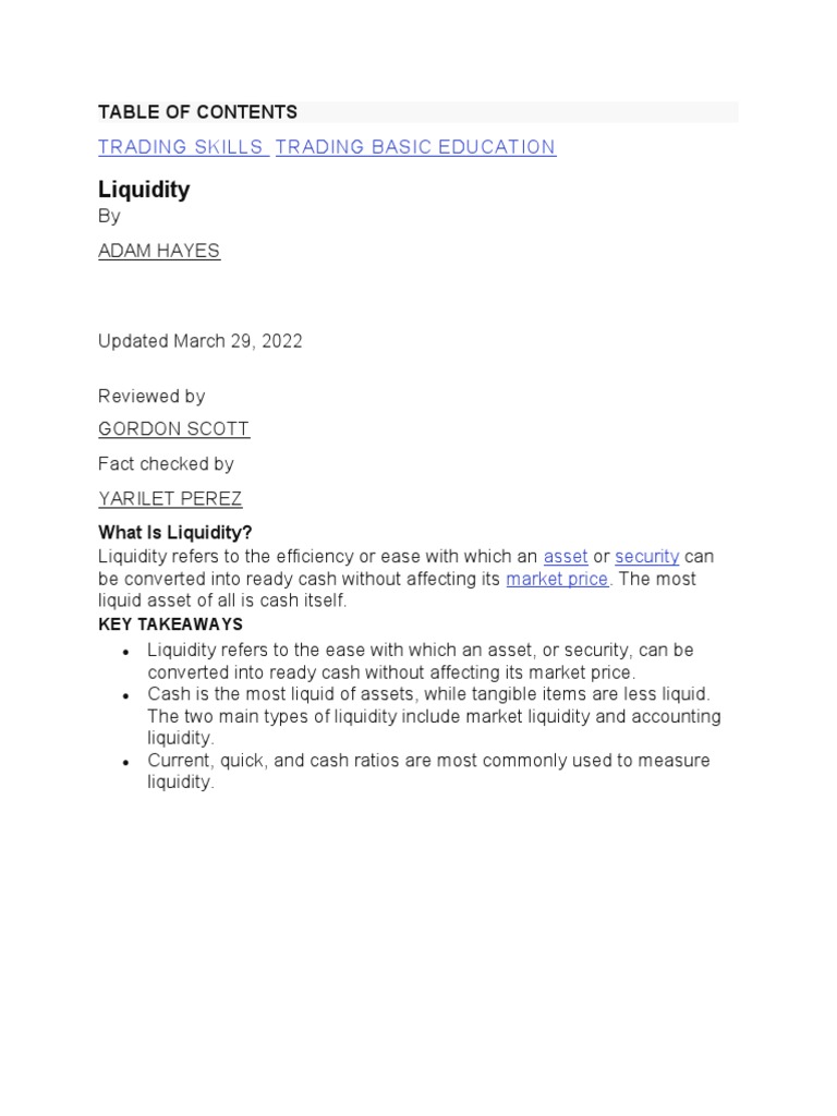Liquidity | PDF