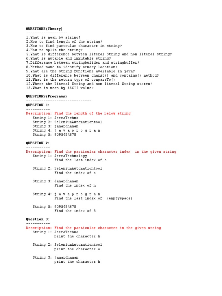 String Task | PDF | String (Computer Science) | Letter Case