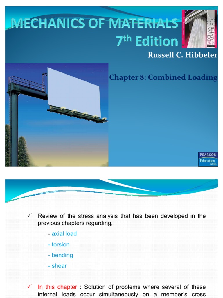 Chapter 8 - Combined Loading | PDF | Stress (Mechanics) | Bending