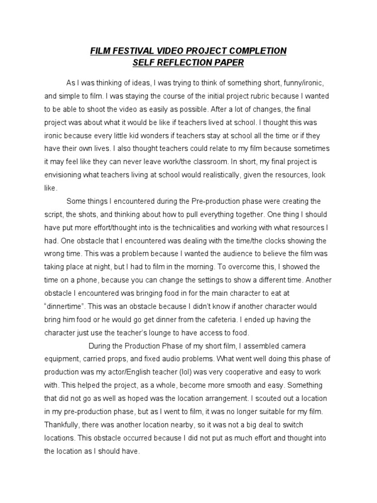 Self Reflection Paper 2 | PDF