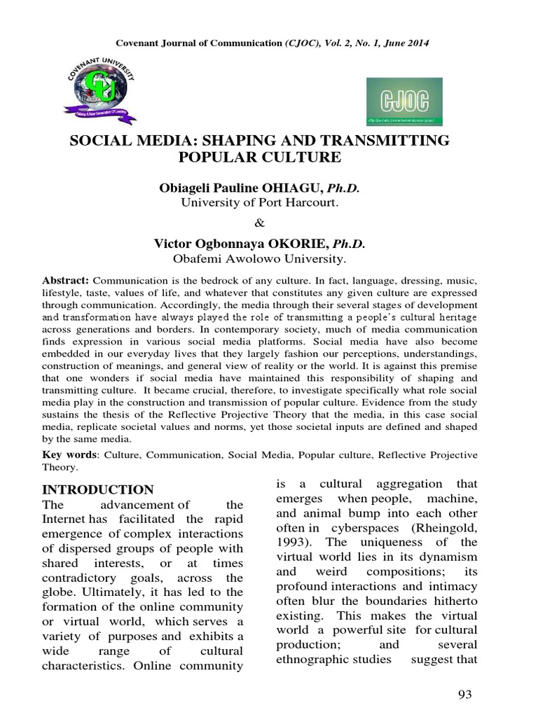 Social Media's Role in Popular Culture | PDF | Mass Media | Popular ...