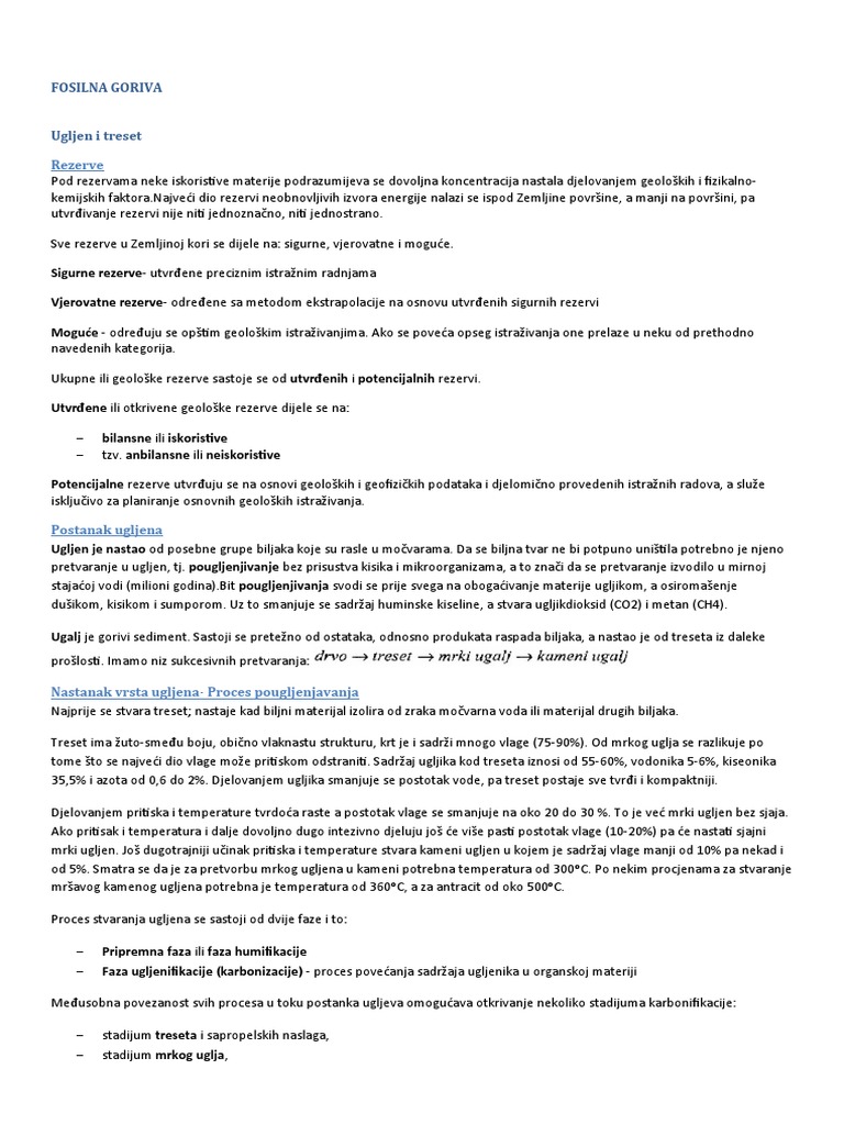 Ugljen I Treset | PDF