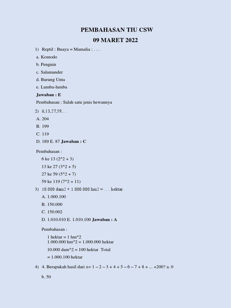 Pembahasan Baso Tiu CSW - 09-03-22 | PDF