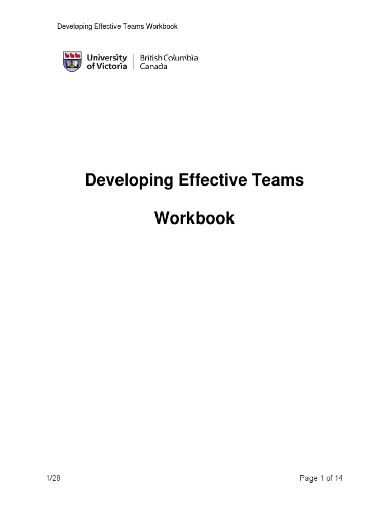 Developing Effective Teams Workbook | PDF | Team Building | Leadership
