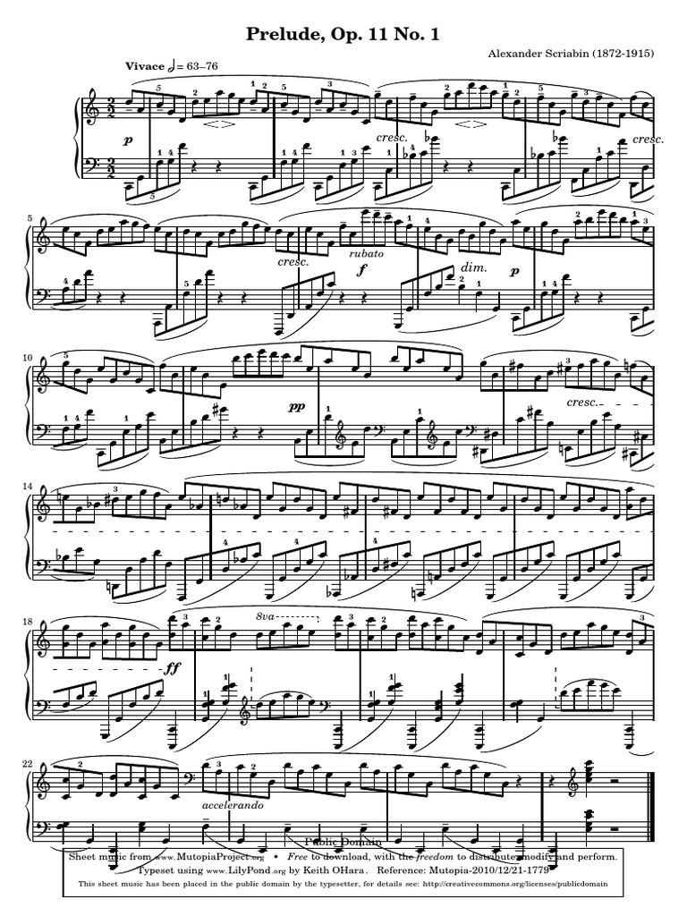 Scriabin Prelude Op. 11 Overview | PDF