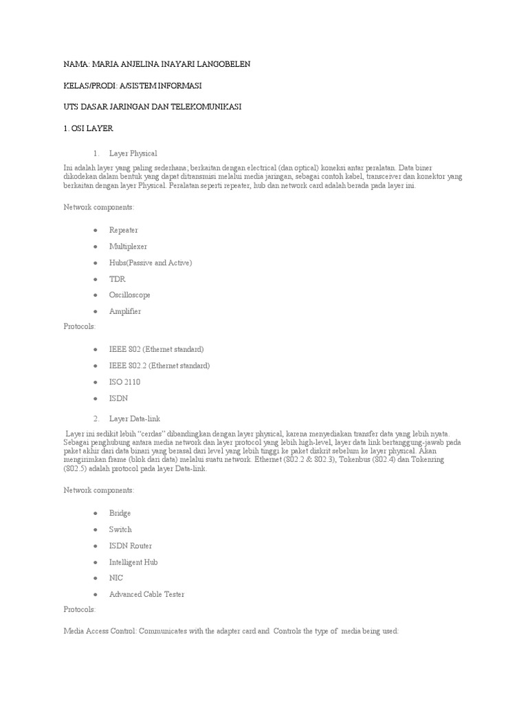 Penjelasan Lengkap Model OSI dan IoT | PDF | Komputer