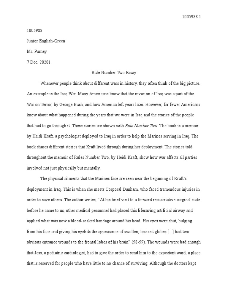 Impact of War in Heidi Kraft's Memoir | PDF | Grief | Psychology
