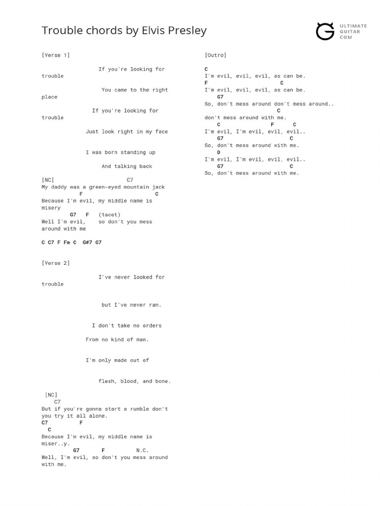 Trouble Chords | PDF