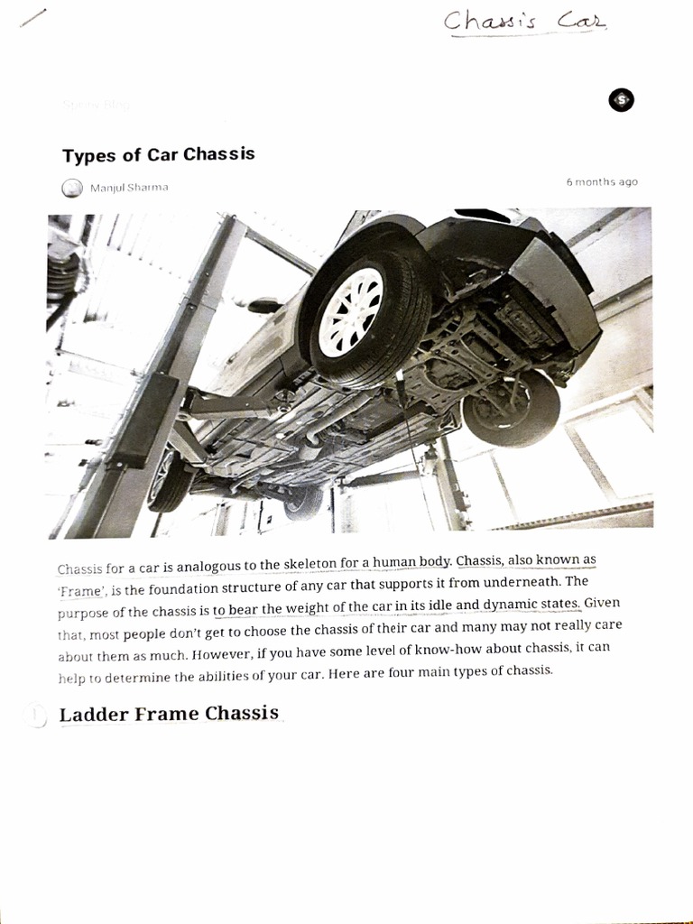 Types of car chassis | PDF | Vehicles | Automotive Industry