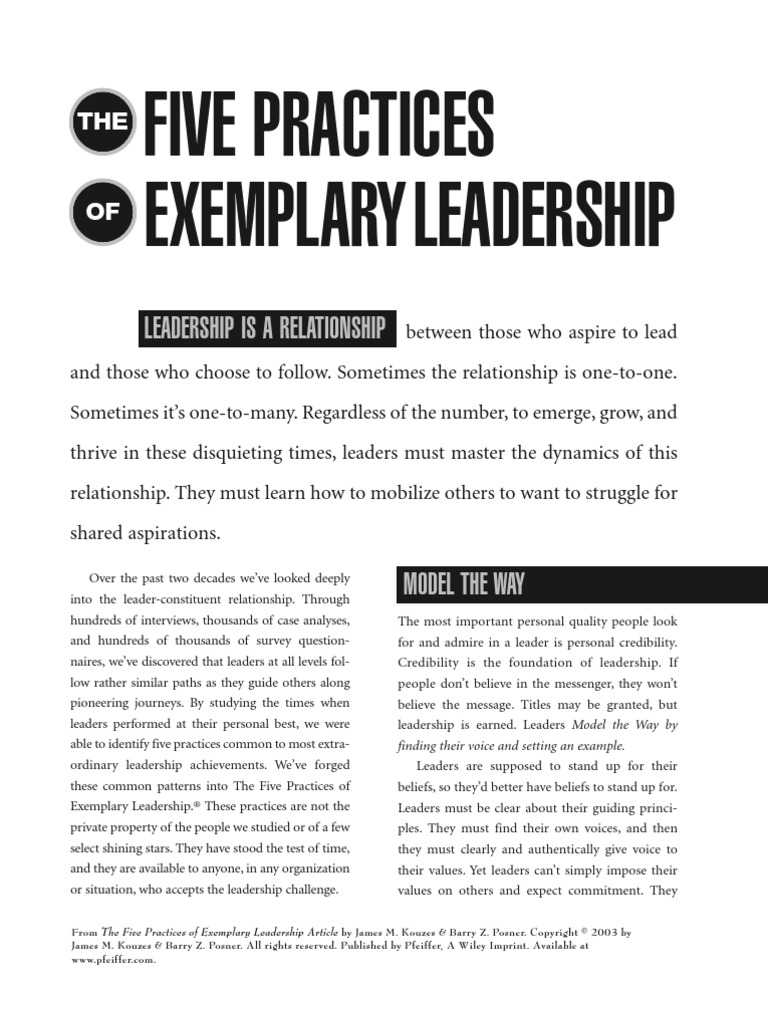 The Five Practices of Exemplary Leadership | Job Satisfaction | Leadership
