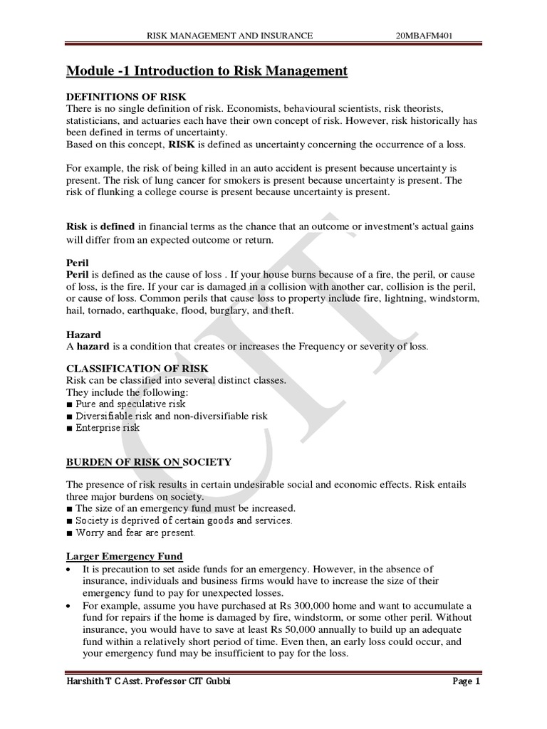 Introduction to Risk Management | PDF | Risk | Risk Management