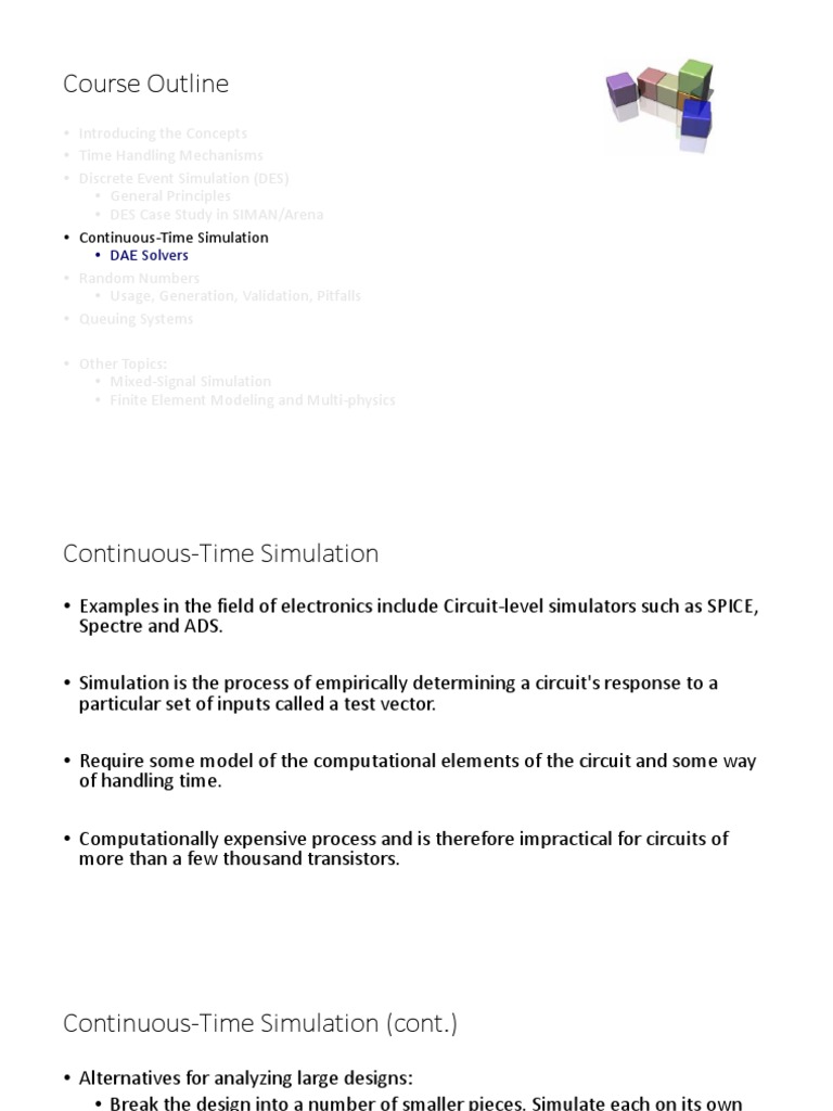 4 - Continuous Time Simulation | PDF | Electronic Circuits | Equations
