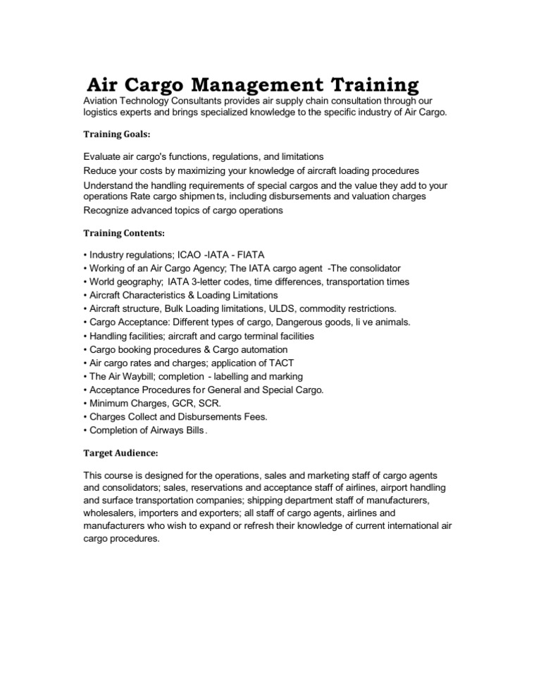 Air Cargo Management Training Guide | PDF | Business