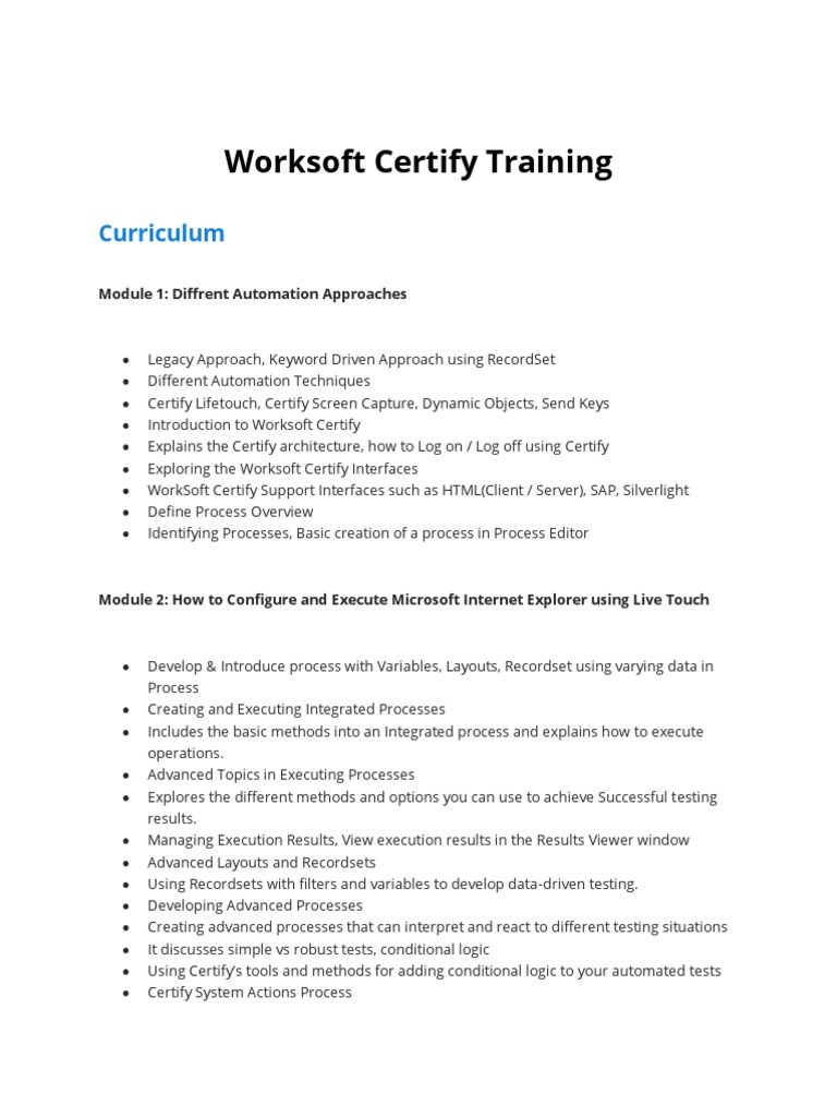 Worksoft Certify Training | PDF | Interface (Computing) | Automation