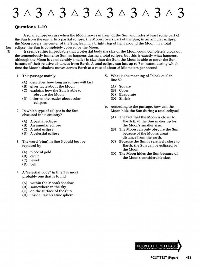 Reading Test - Toefl Exercises | PDF