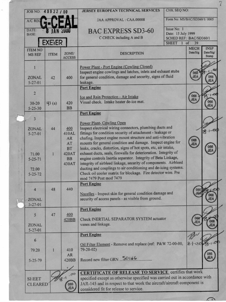 Guia Inspeccion Check C SD360 | PDF