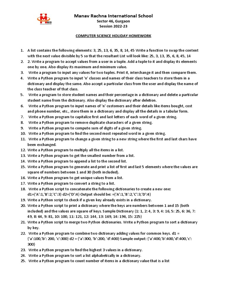 Manav Rachna International School: Sector 46, Gurgaon Session 2022-23 ...