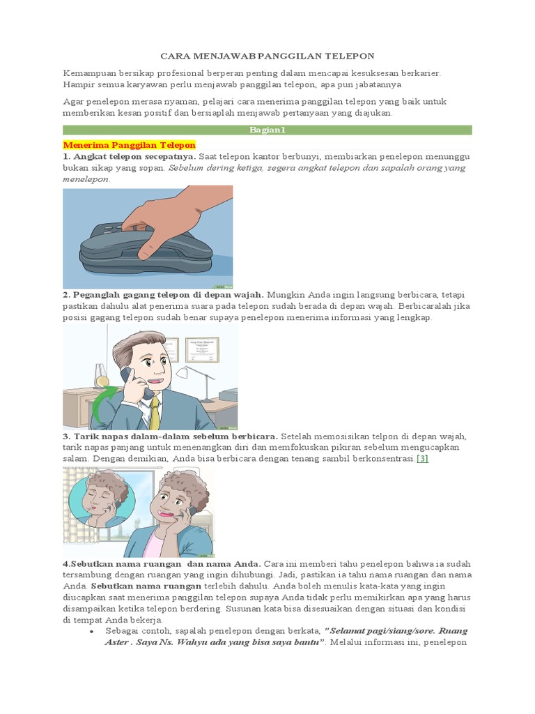 Cara Menjawab Panggilan Telepon Pdf