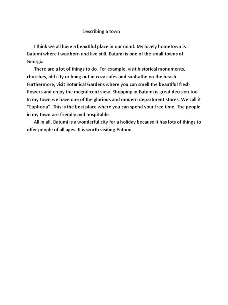 Describing A Town | PDF