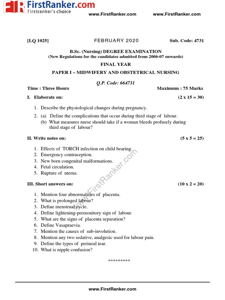 Obgyn Paper 1 | PDF