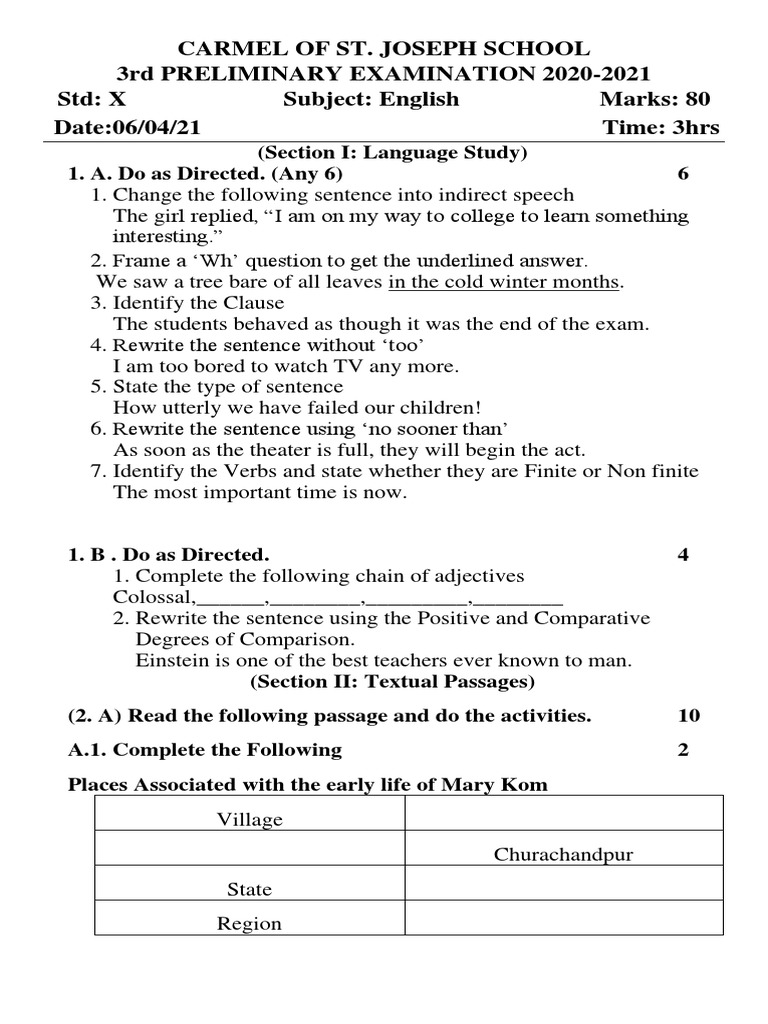 SSC Class 10 English Paper | PDF | Linguistics | Cognitive Science
