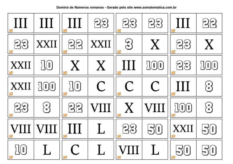 Dominó Dos Numeros Romanos | PDF