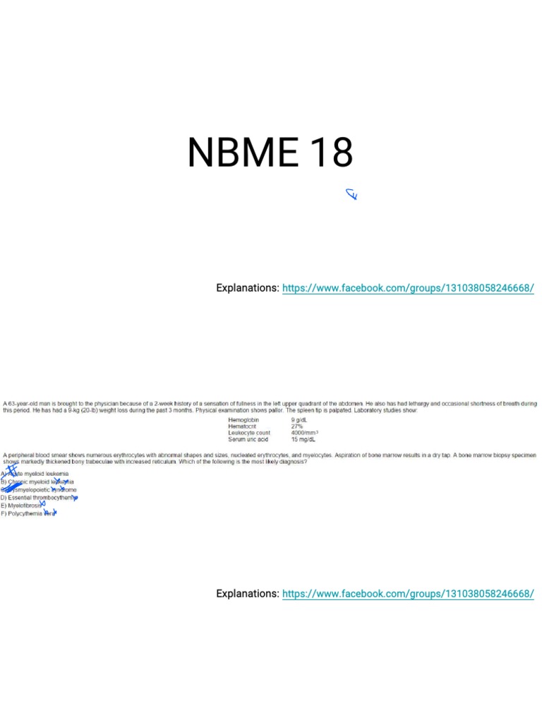 Nbme 18: Explanations | PDF