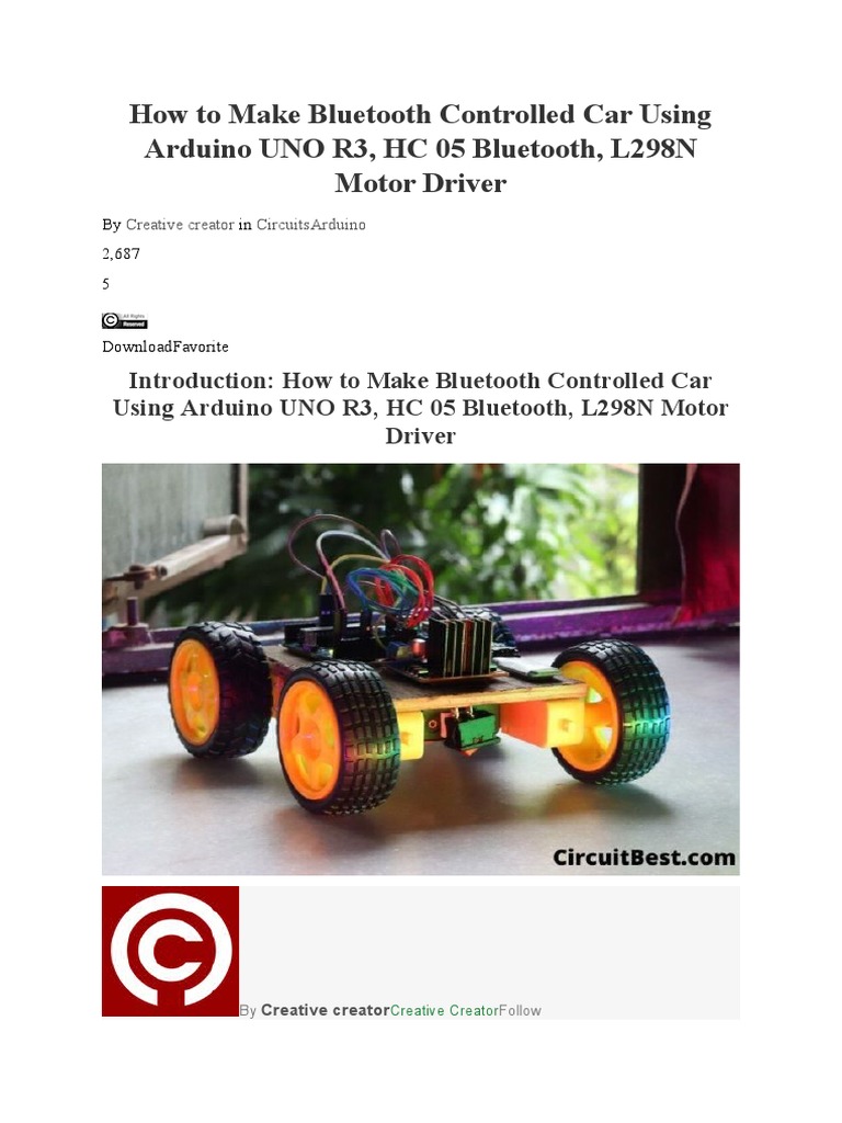 How To Make Bluetooth Controlled Car Using Arduino UNO R3 | PDF | Arduino | Electric Motor