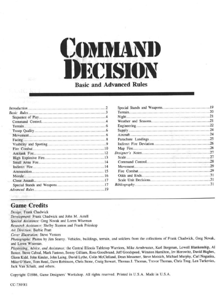 Wargame Command Decision GDW PDF | PDF