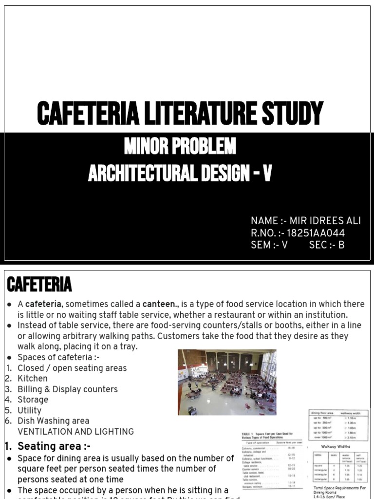 Cafeteria Literature Study | PDF | Cafeteria | Food And Drink