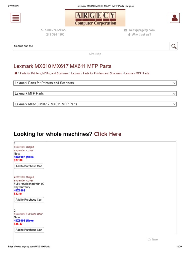 Partes Lexmark MX611 | PDF | Computing | Computer Science