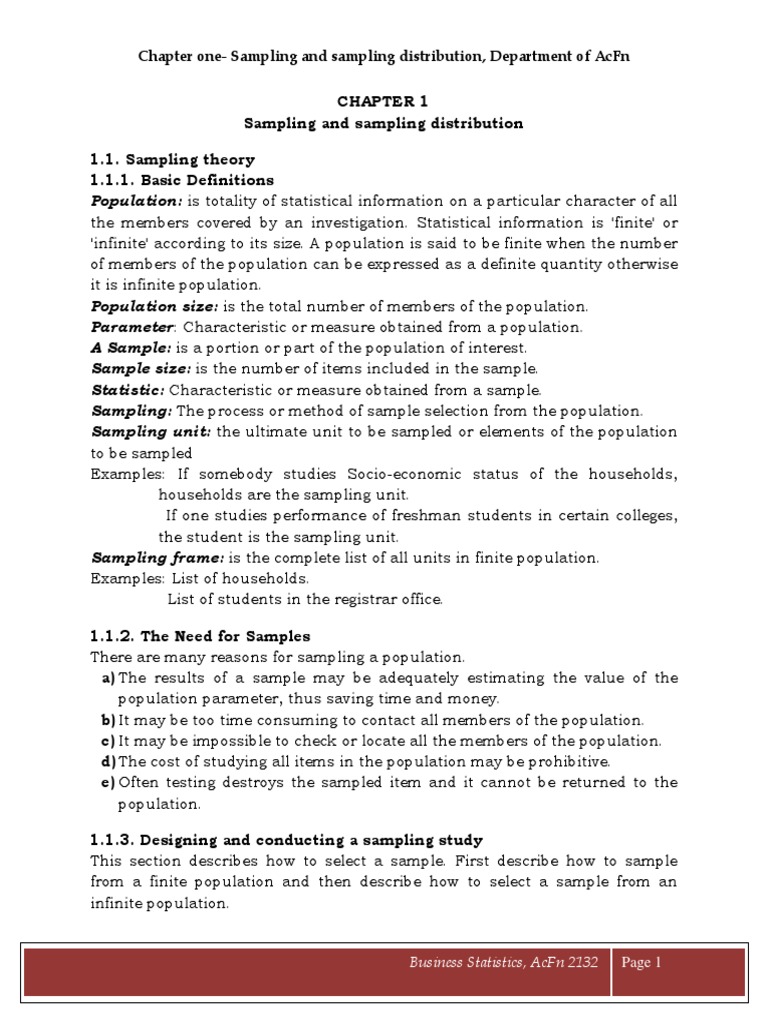 Chap1 B Stat Pdf Sampling Statistics Standard Deviation 5071