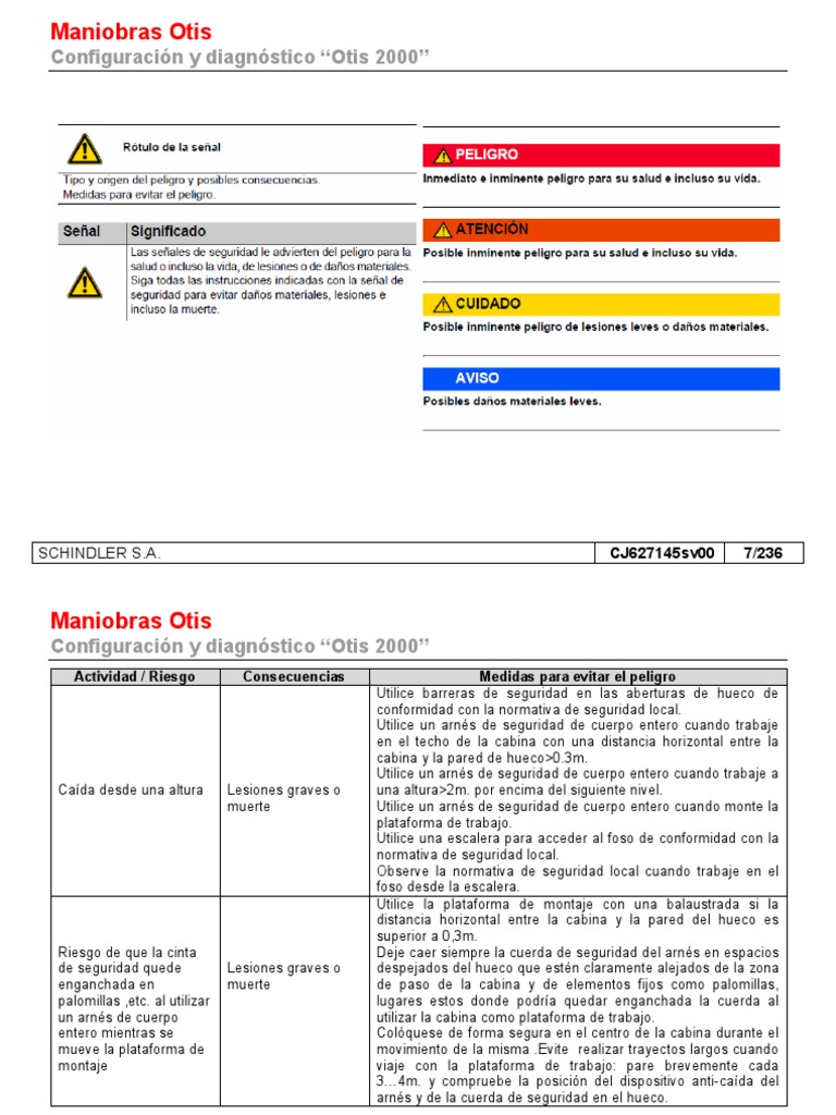 Seguridad en Maniobras Otis 2000 | PDF