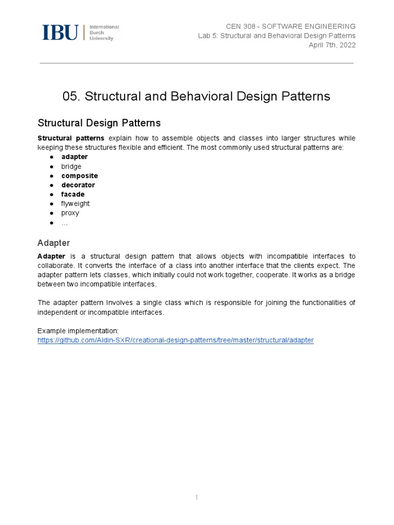 Structural and Behavioral Design Patterns | PDF | Inheritance (Object Oriented Programming ...