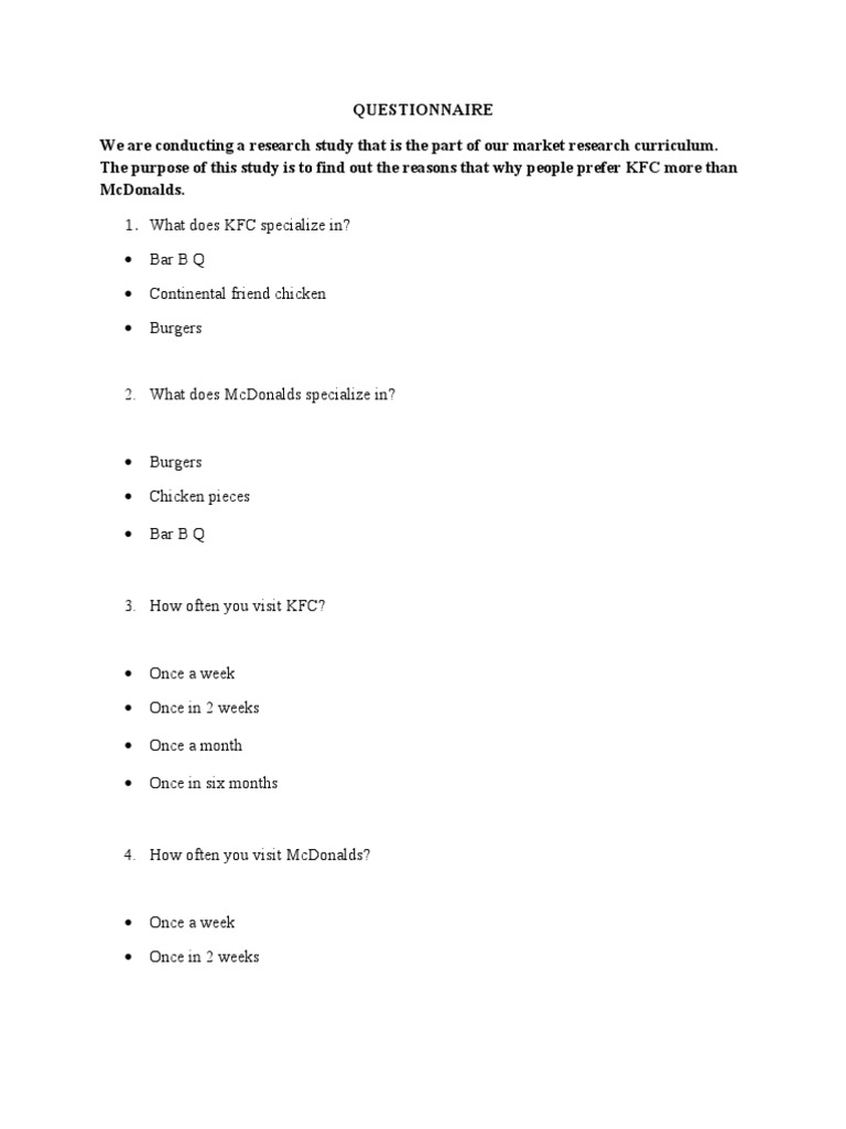 Kfc Customer Satisfaction Survey Survey Template Customer