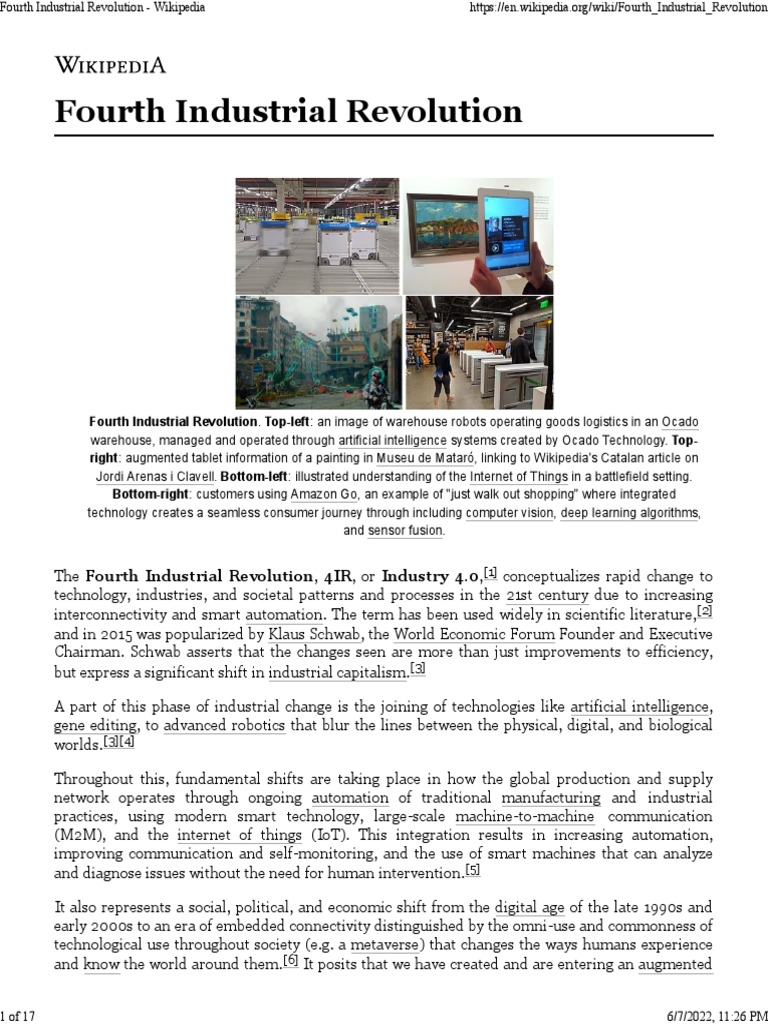 Fourth Industrial Revolution | PDF | Internet Of Things | Computing