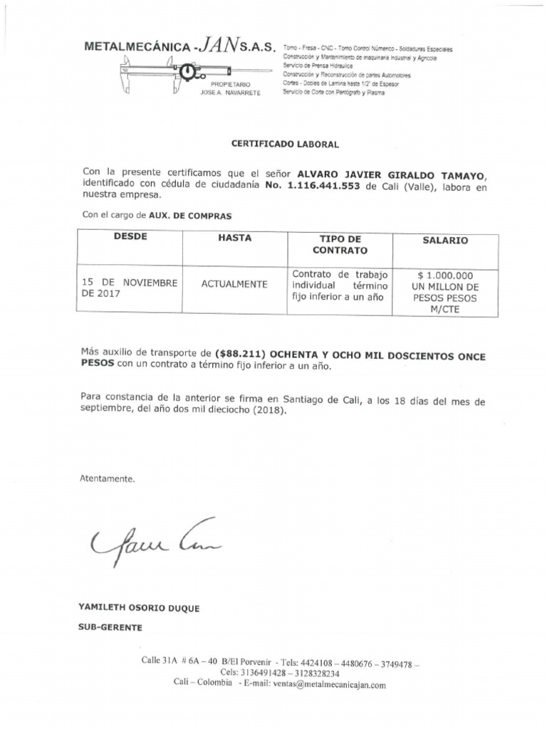 Carta Laboral | PDF