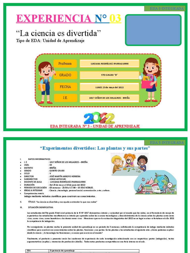 23-05-2022 Eda 3 - Uda 5° B - Mayo-Junio 2022 | PDF | Números | Ecuaciones
