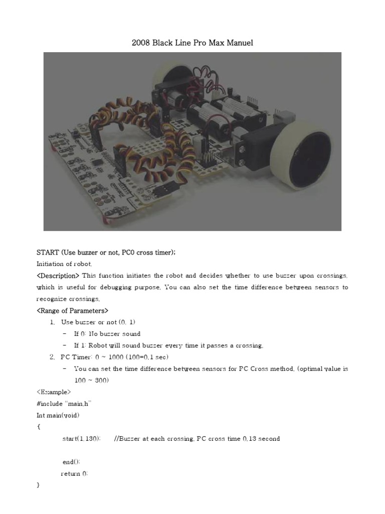 Black Line Pro Program 020808 | PDF | Servomechanism | Parameter (Computer Programming)