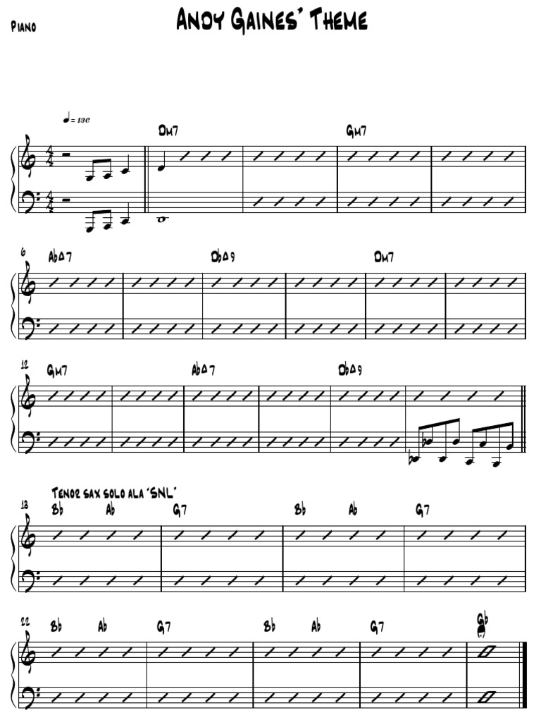 Andy Gaines' Theme Piano | PDF