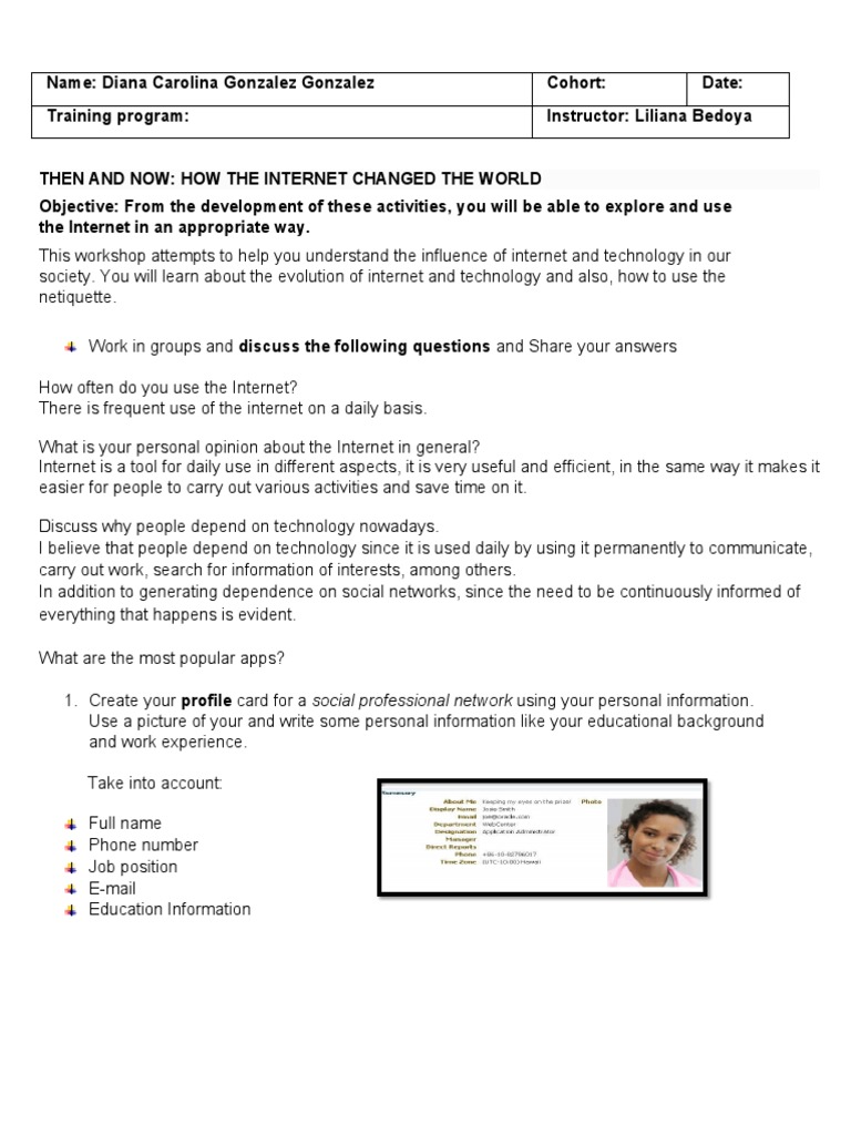 Module #1 WORKSHOP 1 - ICT - C1 | PDF | Internet | Social Media